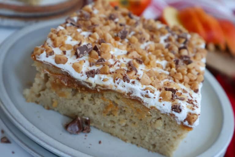 Caramel Crunch Cake with apples - Golden Grace Kitchen