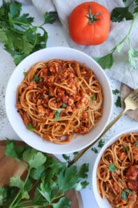 Ground Chicken Spaghetti - Golden Grace Kitchen