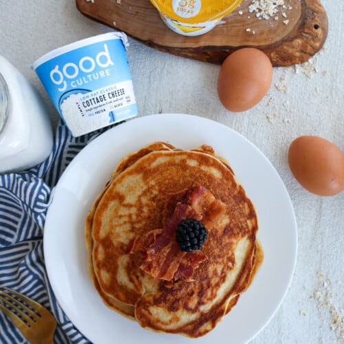 Gluten Free Cottage Cheese Pancakes - Golden Grace Kitchen