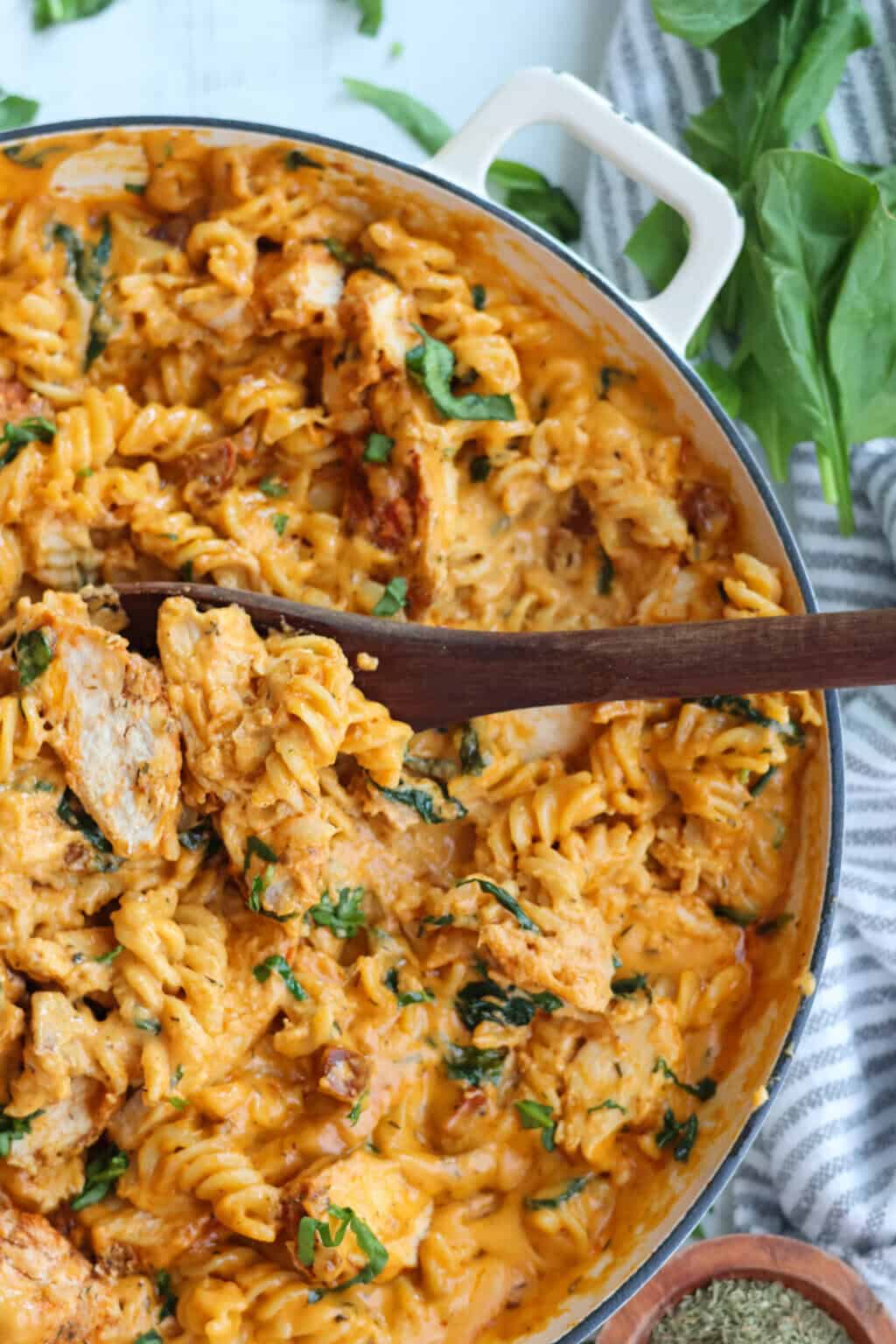 Pasta with Chorizo and Chicken - Golden Grace Kitchen