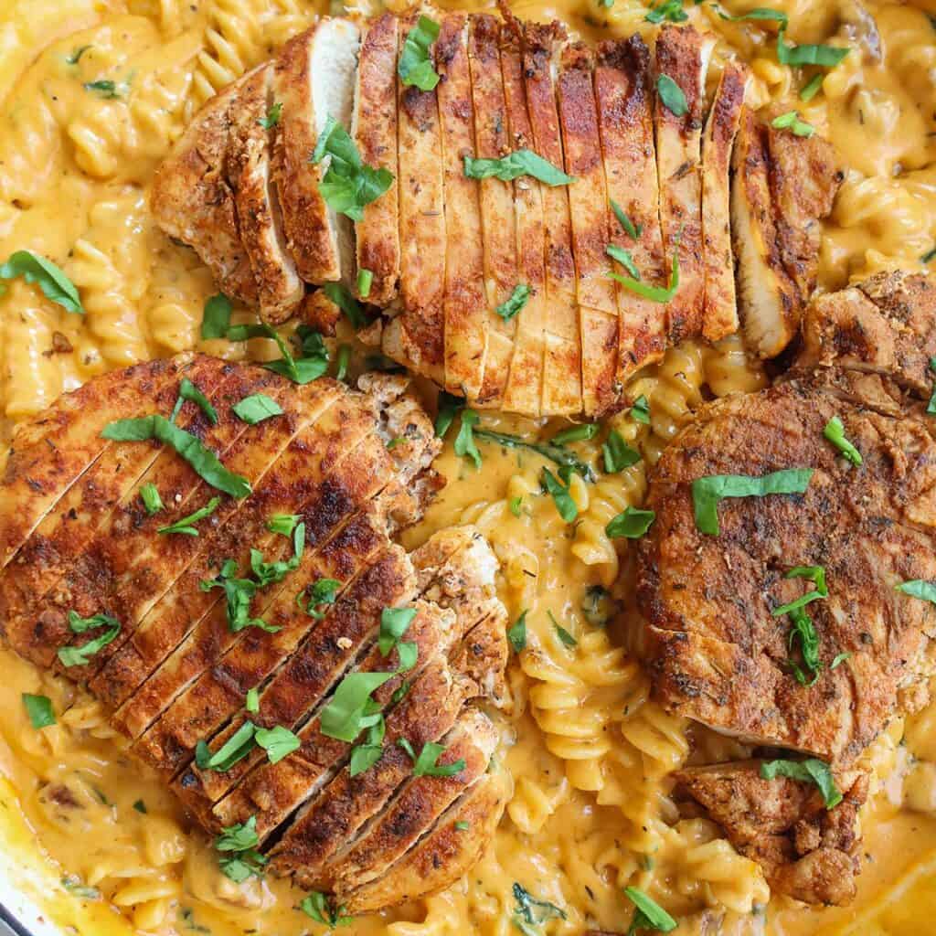 Pasta with Chorizo and Chicken - Golden Grace Kitchen