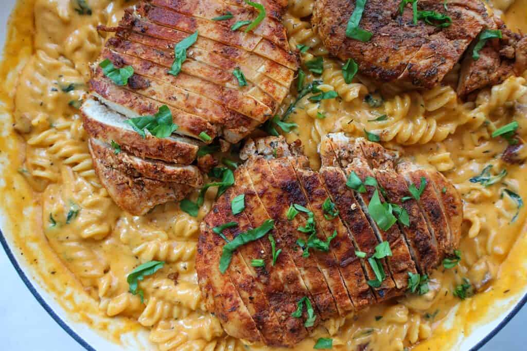 Pasta with Chorizo and Chicken - Golden Grace Kitchen