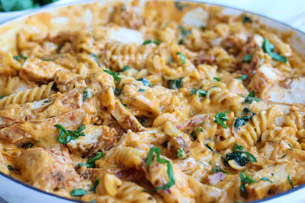 Pasta with Chorizo and Chicken - Golden Grace Kitchen