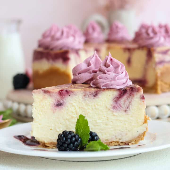 Blackberry Cheesecake Recipe - Golden Grace Kitchen