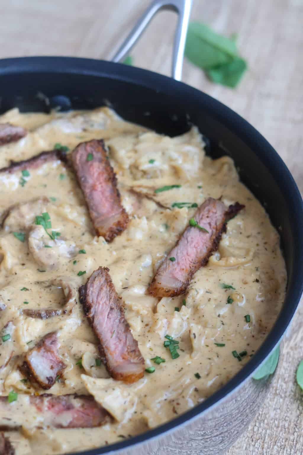 Steak Pasta Alfredo - Golden Grace Kitchen