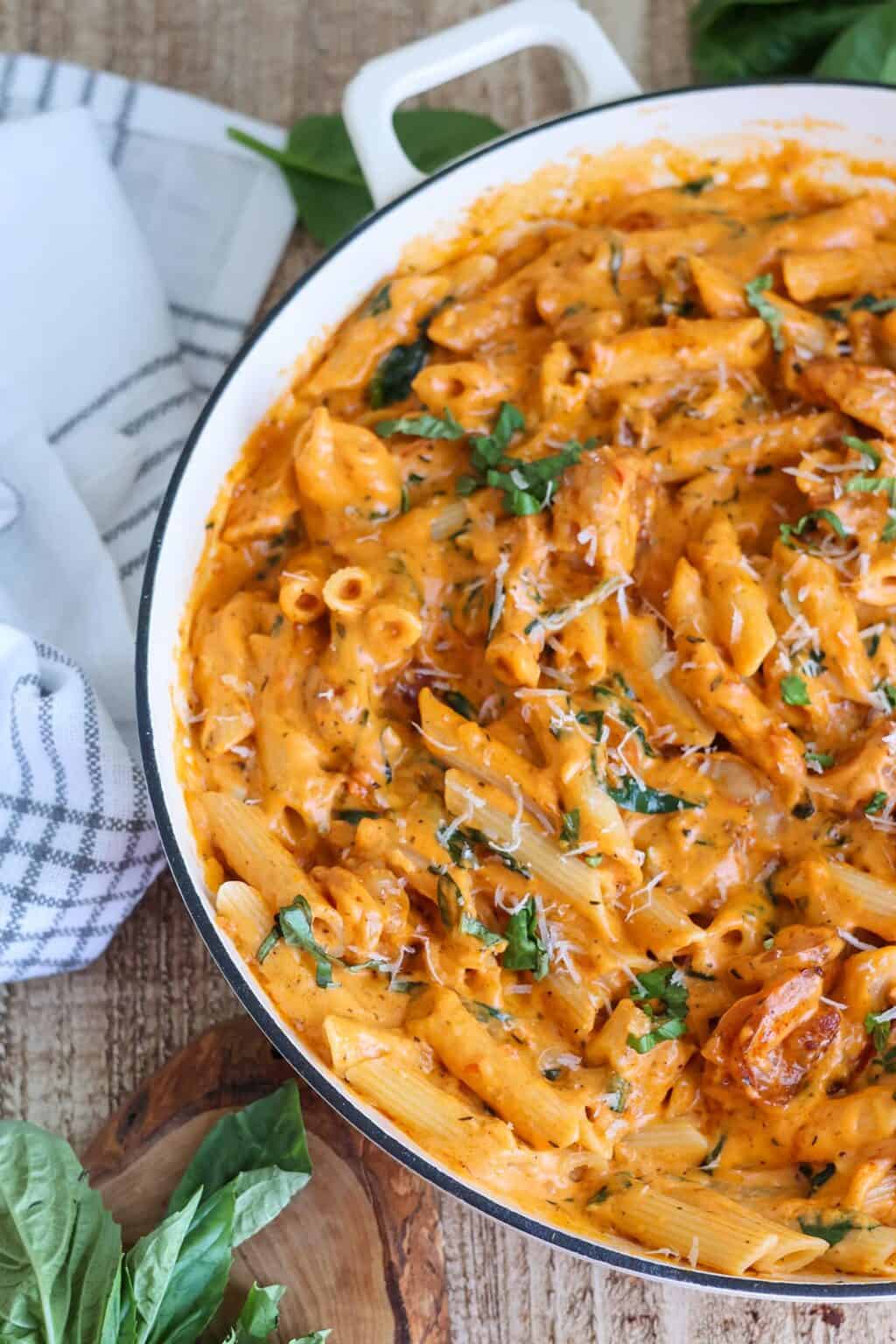 Prawn Chorizo Pasta - Golden Grace Kitchen