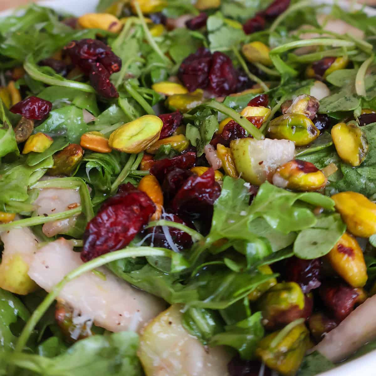 Arugula Salad with Pistachios - Golden Grace Kitchen